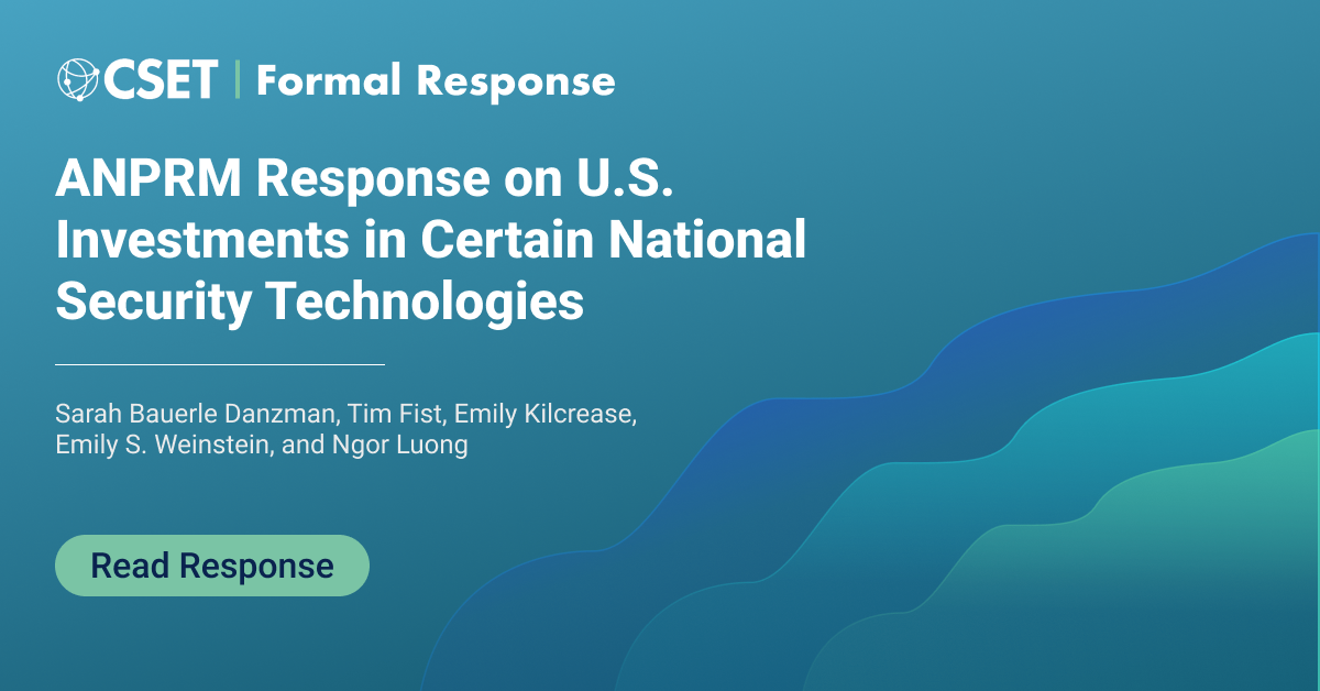 Comments on Provisions Pertaining to U.S. Investments in Certain ...